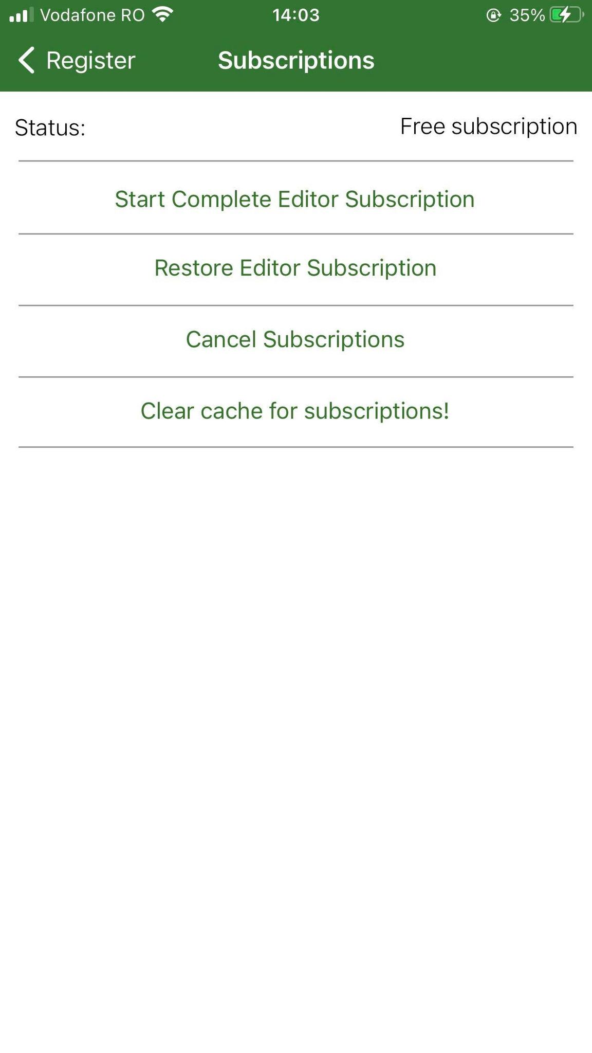 Subscription iPhone options – Project Plan 365