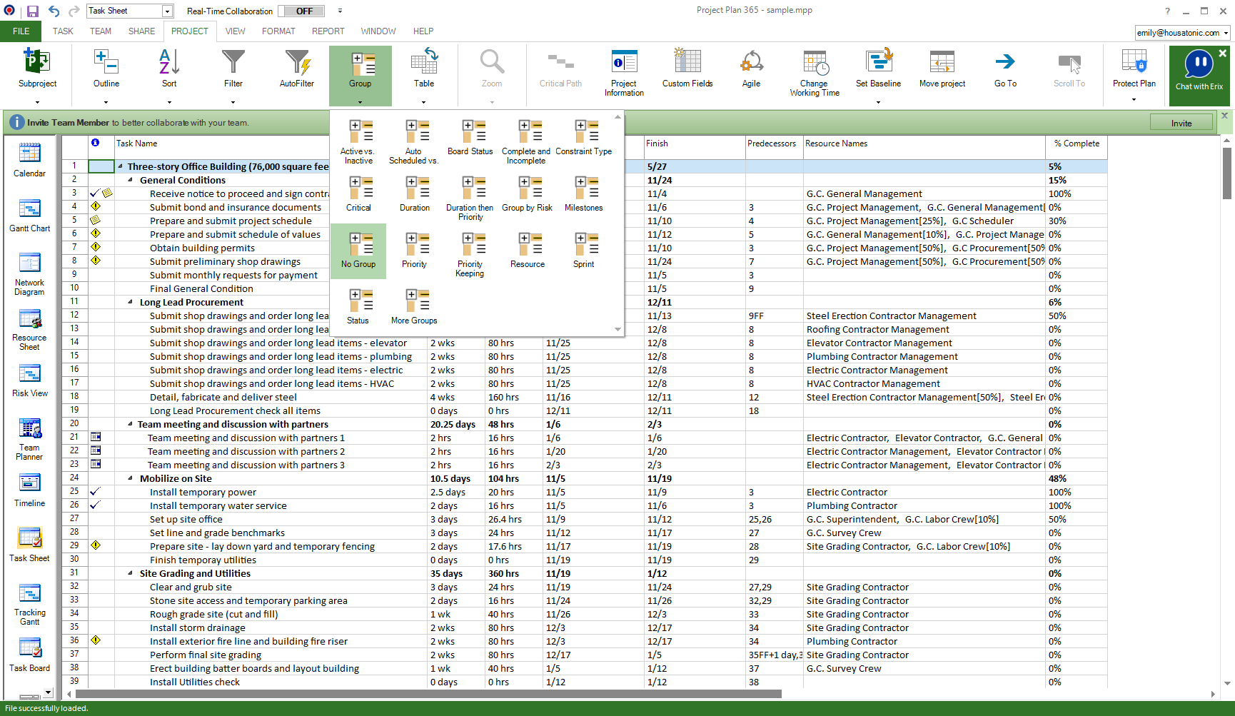 Task Sheet Project Plan 365