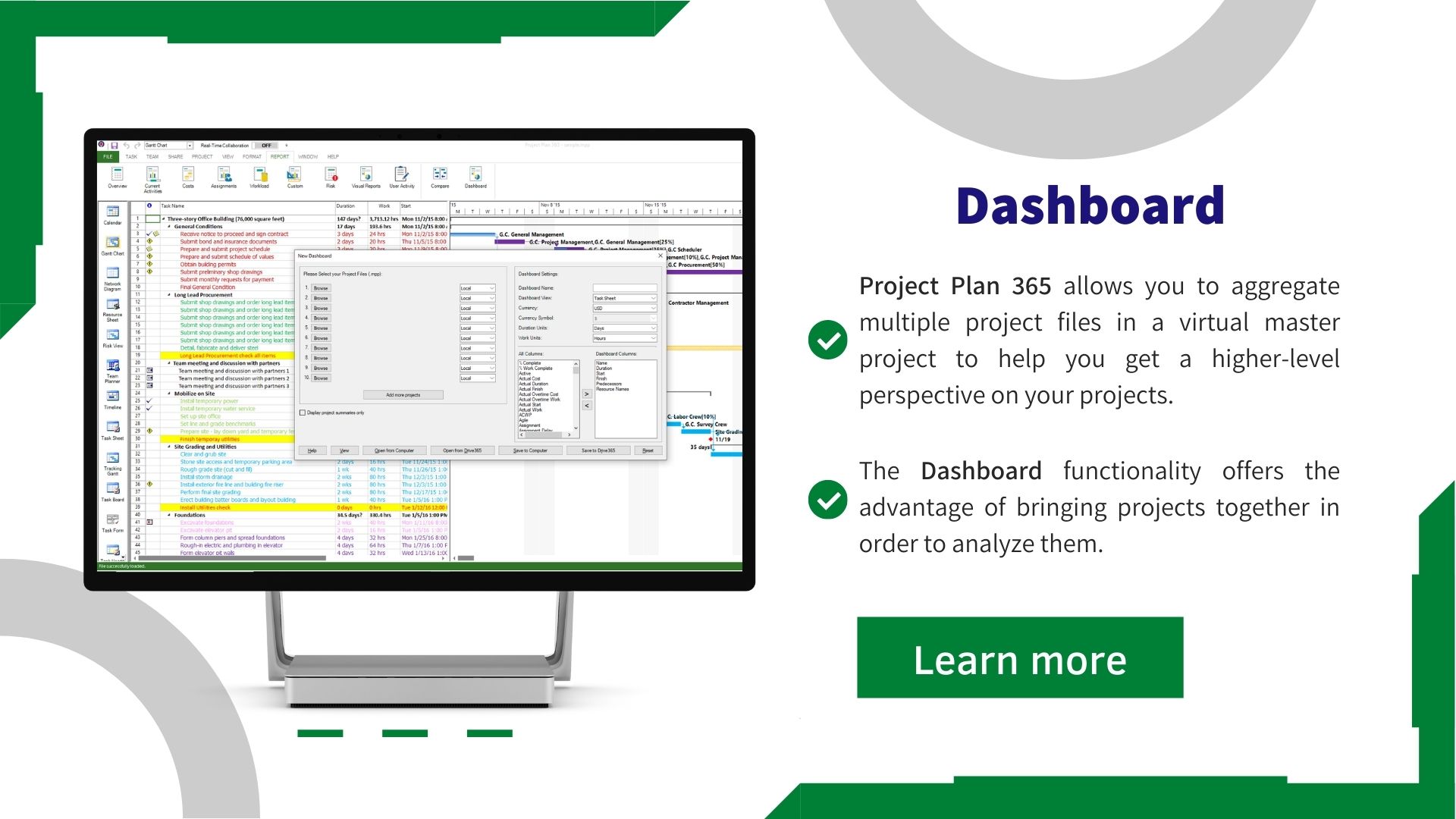 Dashboard - Project Plan 365