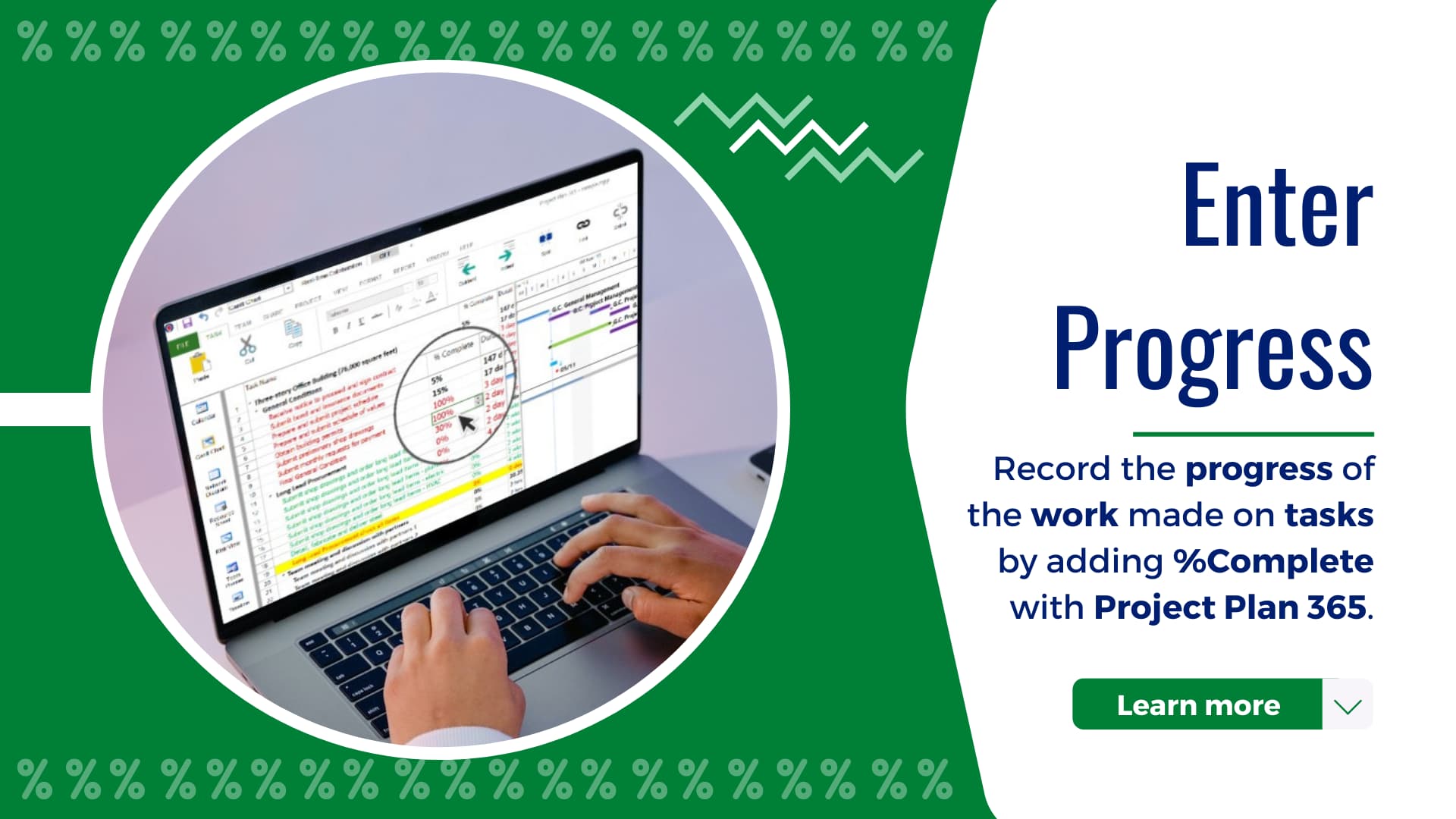 Percent Complete - Project Plan 365