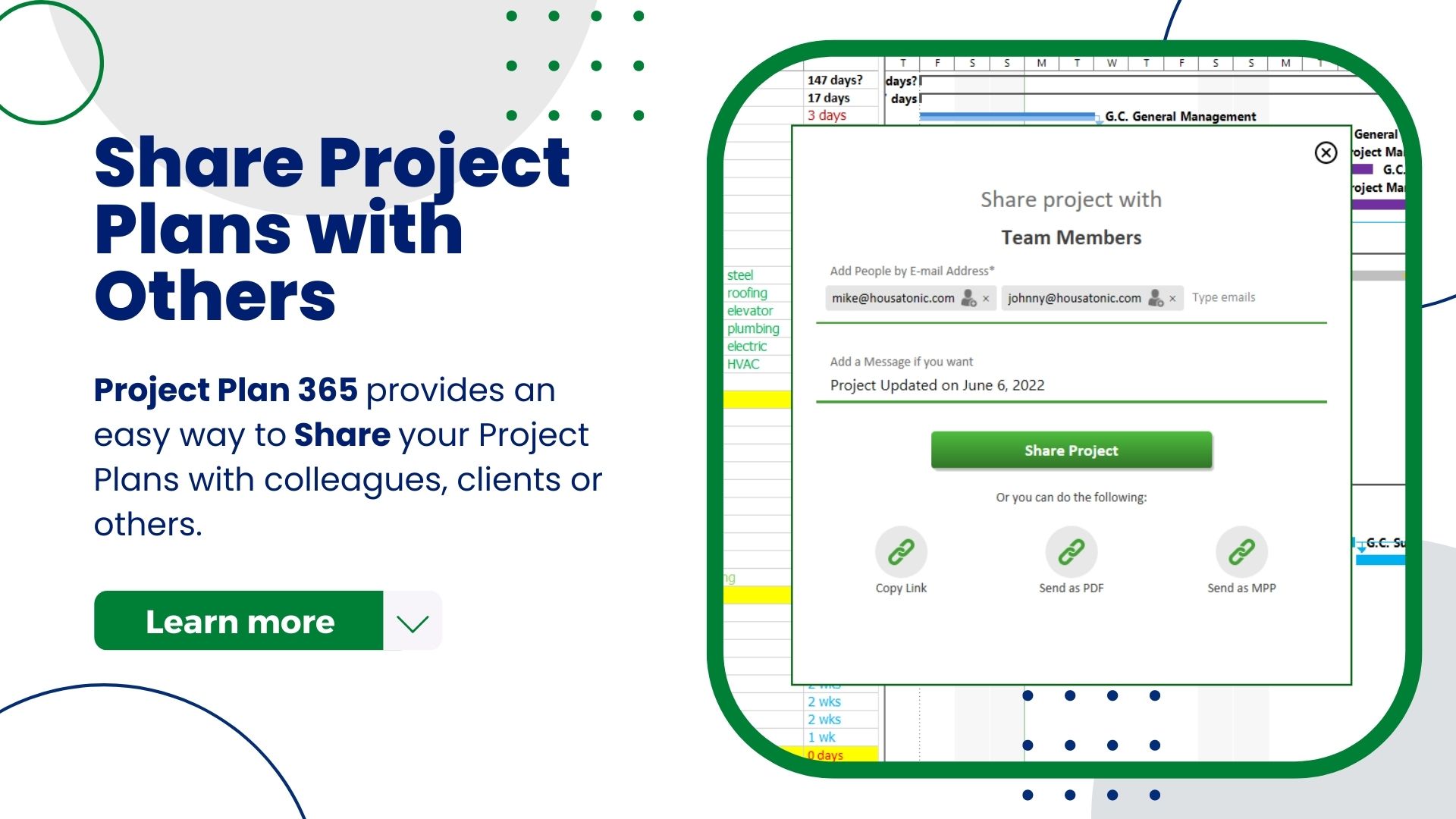 Share Project Plans with Others - Project Plan 365