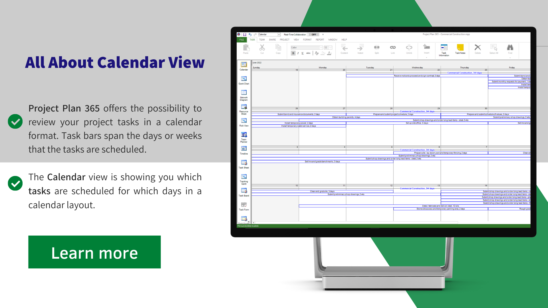 All About Calendar View – Project Plan 365