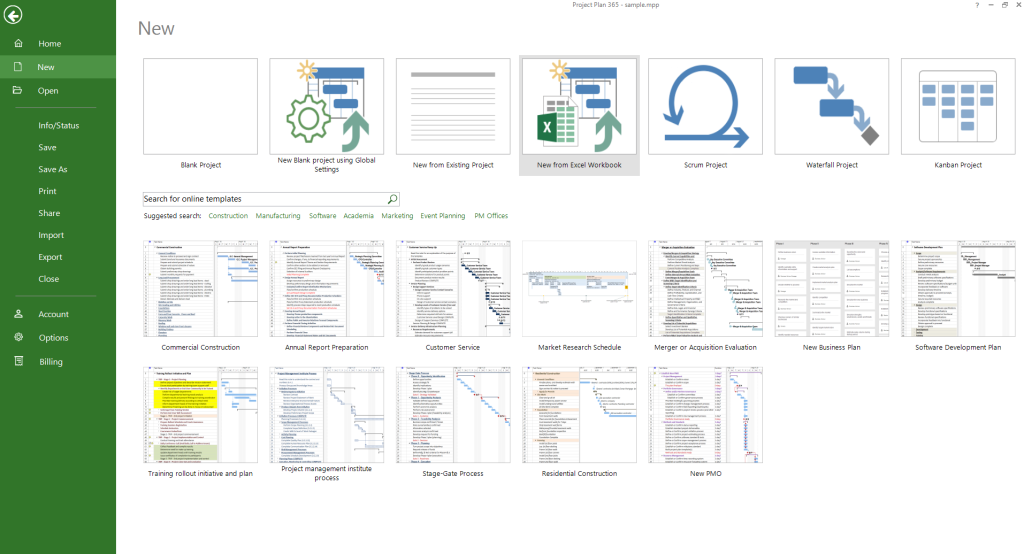 Import from Excel - Project Plan 365