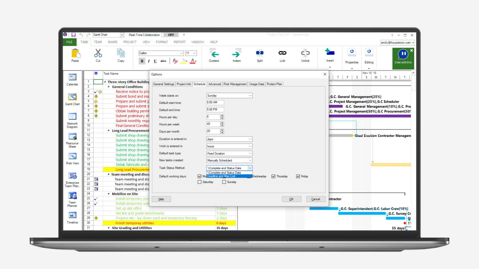 Project Task Status Method - Project Plan 365