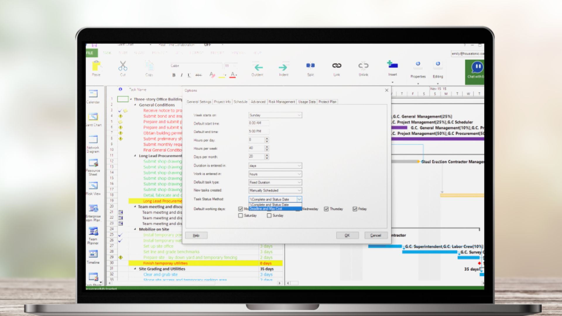 Project Task Status Method - Project Plan 365