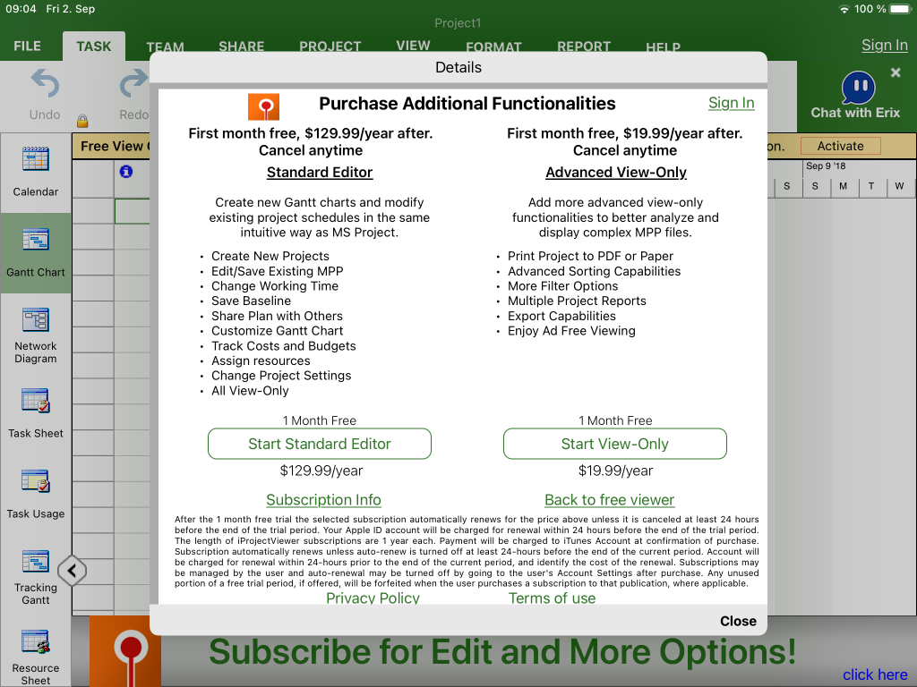 App Store iOS – Start 30-Day Trial and Purchase Standard Editor ...