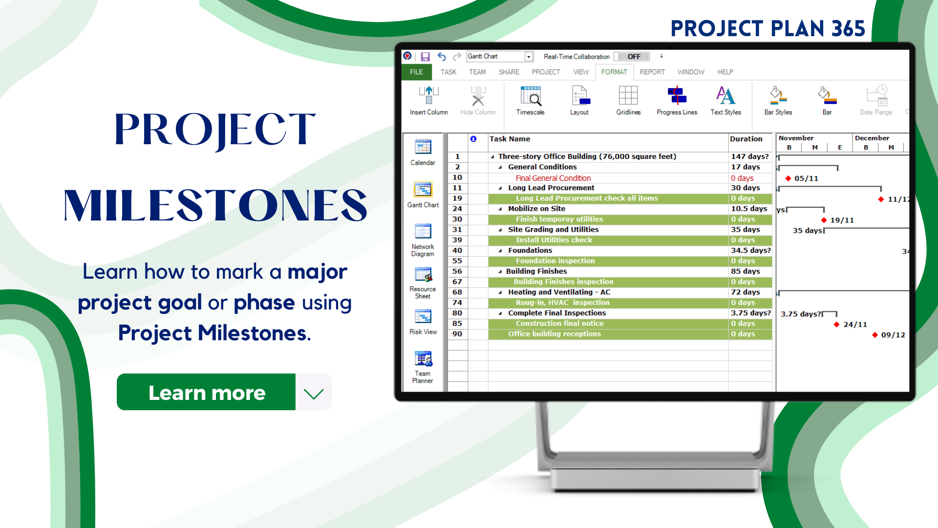 Create Milestones - Project Plan 365