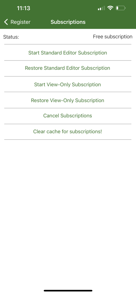 Subscription iPhone options – Project Plan 365