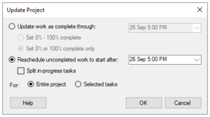 Update Project – Project Plan 365