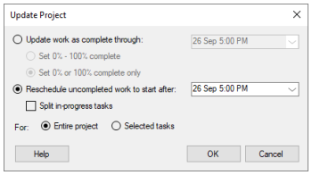 Update Project – Project Plan 365