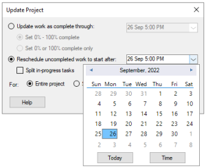 Update Project – Project Plan 365