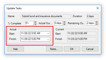 Update Tasks - Project Plan 365