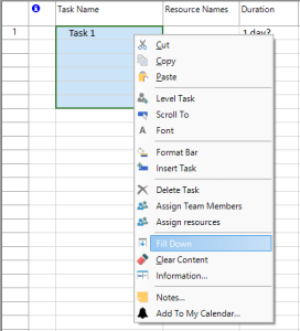 Fill in Grid - Project Plan 365