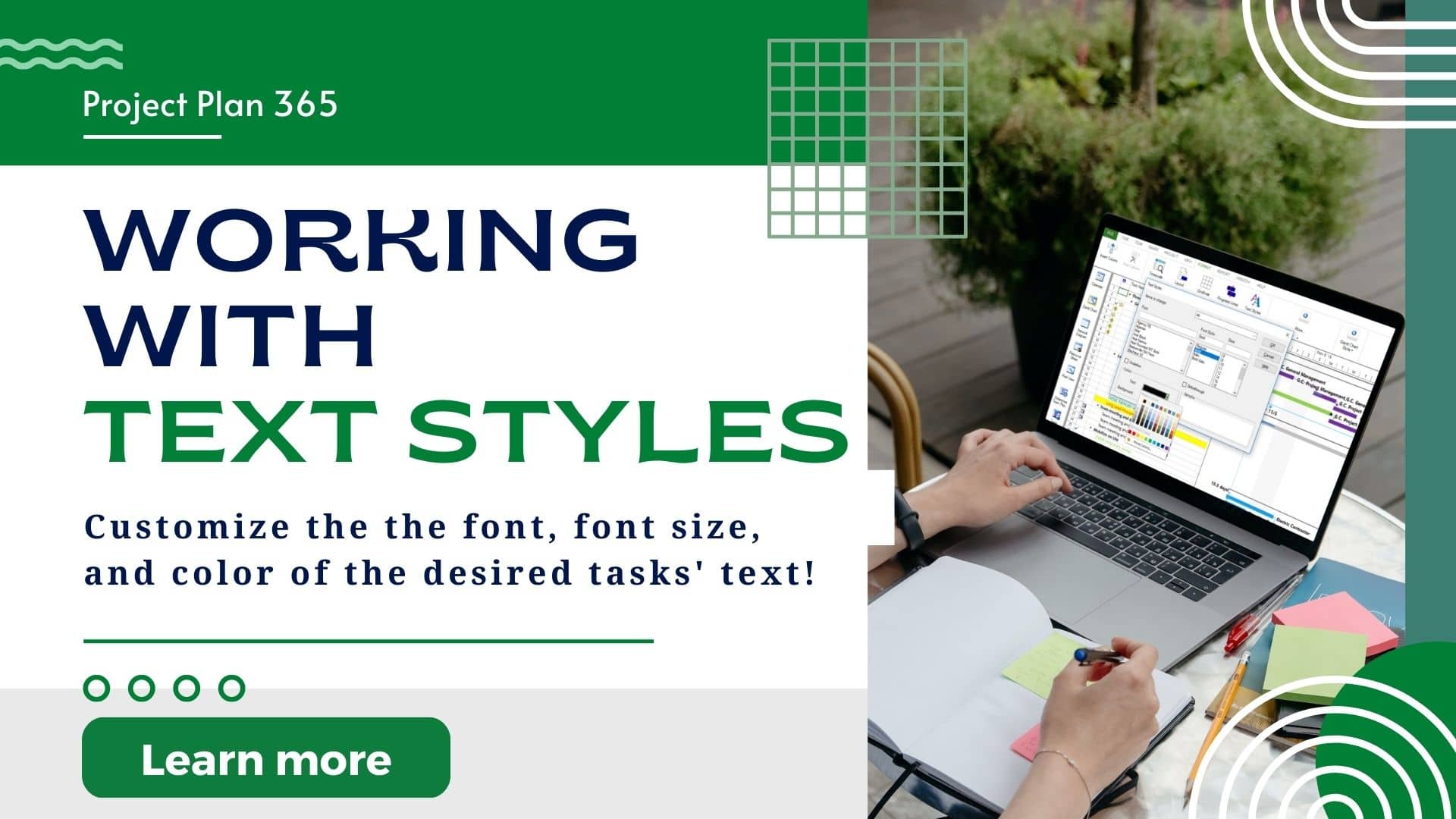 Working with Text Styles - Project Plan 365