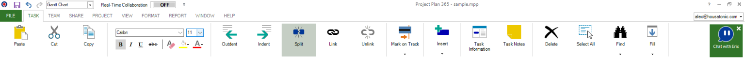 Split Task - Project Plan 365