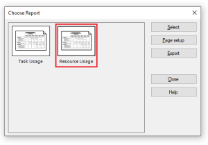 Resource Usage Report - Project Plan 365