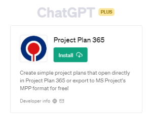 Microsoft Project Chat GPT - Project Plan 365