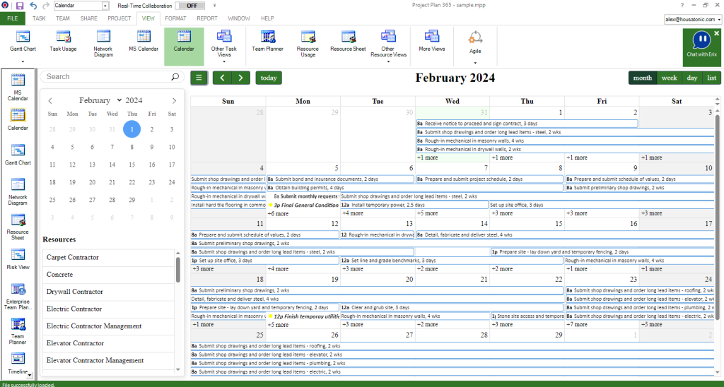 Calendar View - Project Plan 365