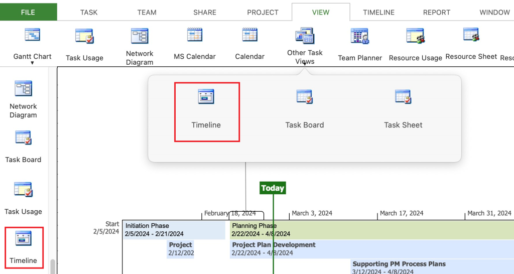 Timeline - Project Plan 365