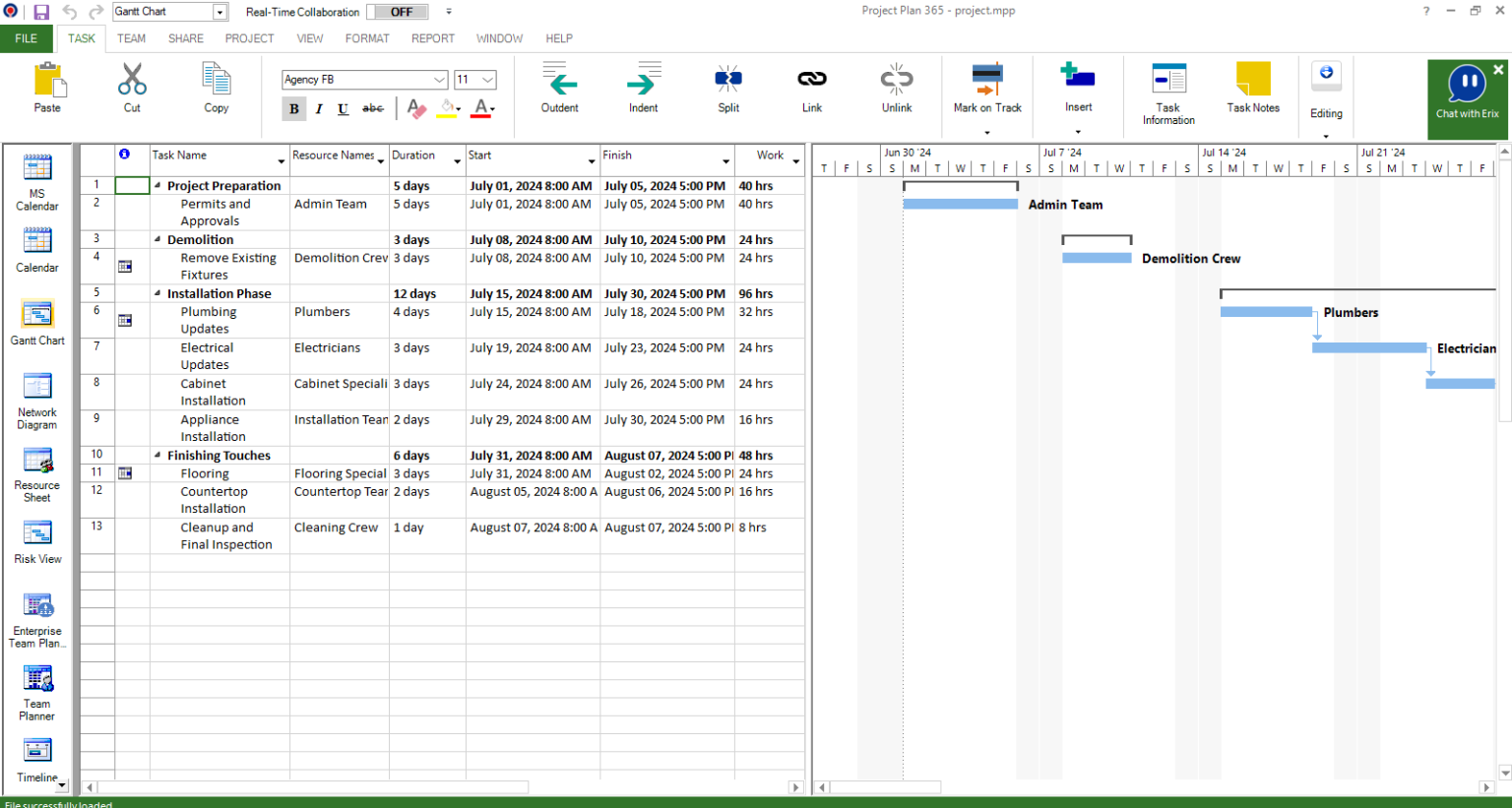 MS Project Copilot - Project Plan 365