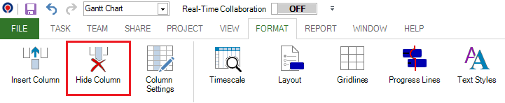 Insert/Hide/Move Column - Project Plan 365
