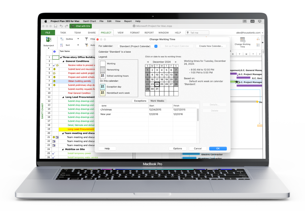 Manage Calendars - Project Plan 365