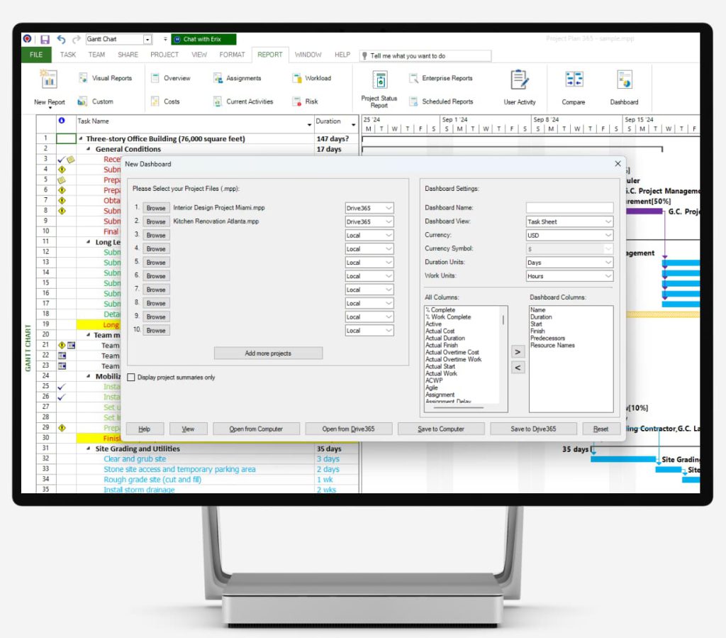 Dashboard - Project Plan 365