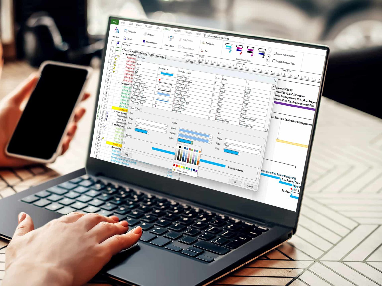 Set Gantt Chart Bar Styles - Project Plan 365