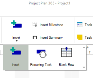 Insert Task - Project Plan 365