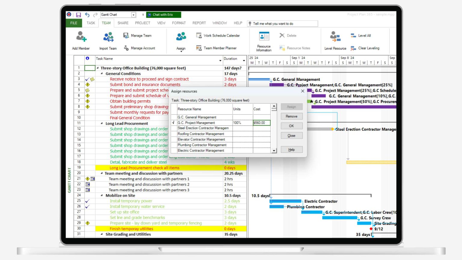 Resource Assignments - Project Plan 365