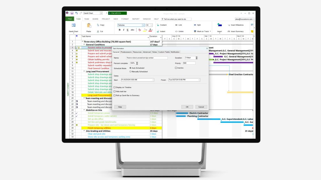 All about Task Information - Project Plan 365